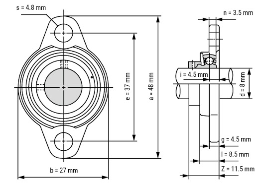 یاتاقان بلبرینگ KFL08 خوابیده قطر 8mm/ فروشگاه نمونه ساز